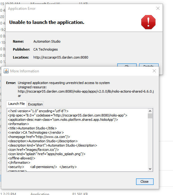 Unable to launch automation studio | Release Automation
