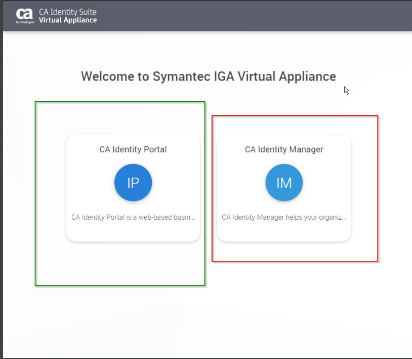 Hide Identity Manager on the URL screen | Symantec IGA