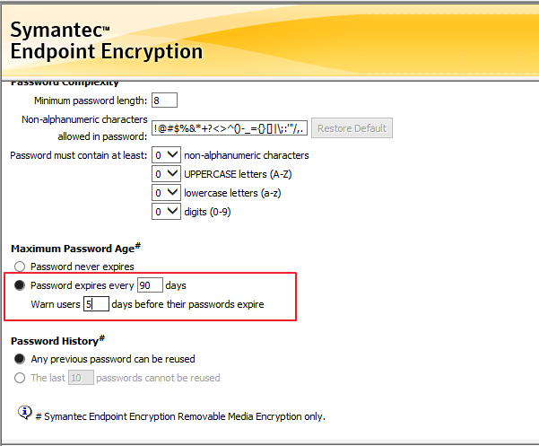 Password expired notification not received | Symantec PGP Encryption