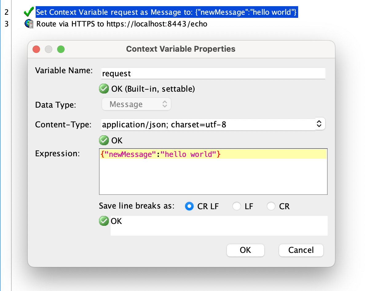 Is it possible to overwrite the default received message | Layer7 API Management