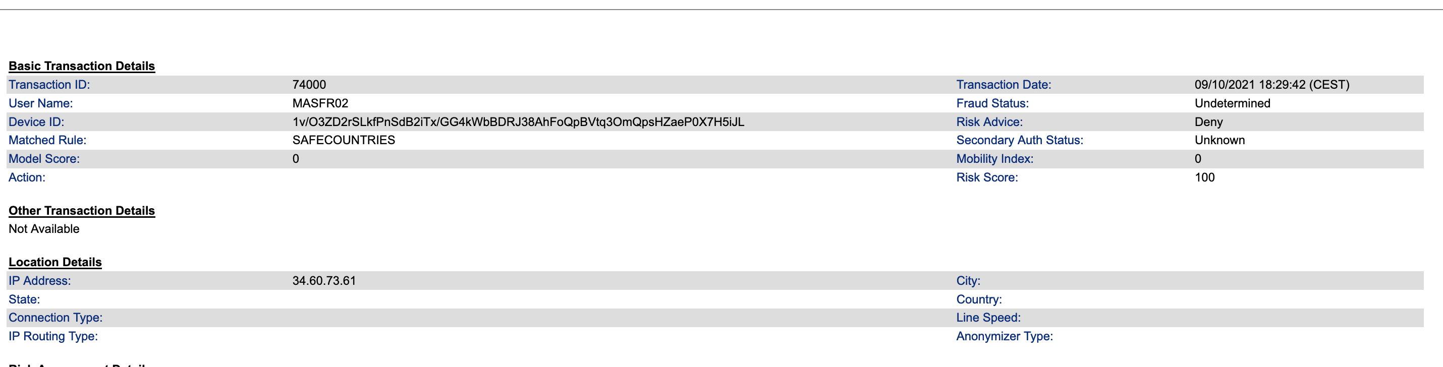 Using location based on IP (quova data) in riskauthentication ...