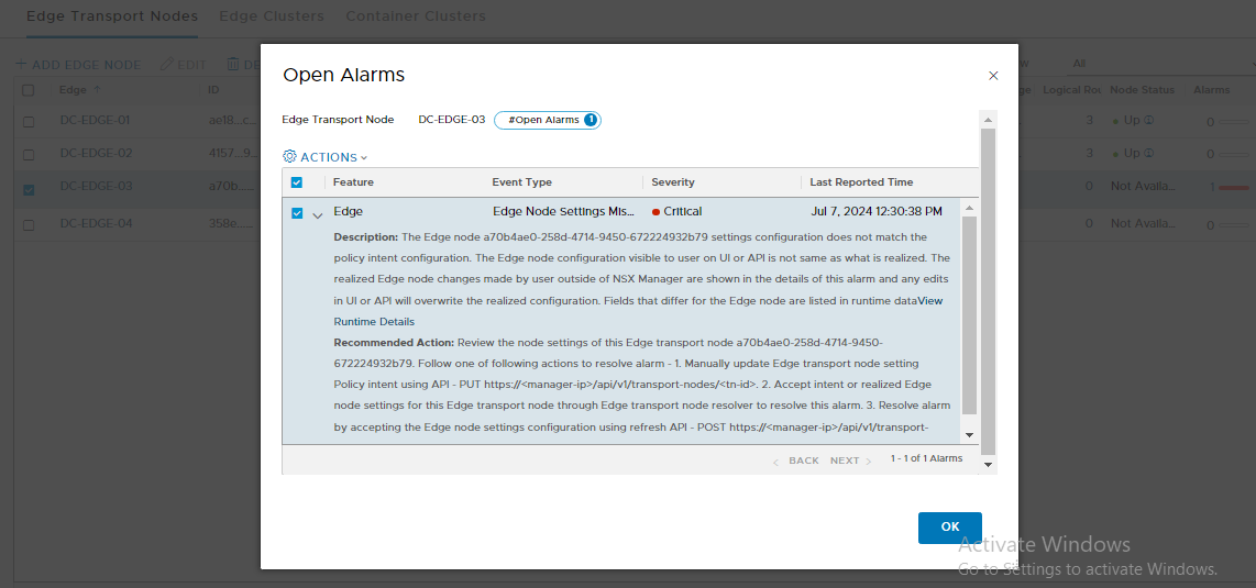 VMware NSX Edge Node Deployment Stuck at Node Not Ready. | VMware NSX