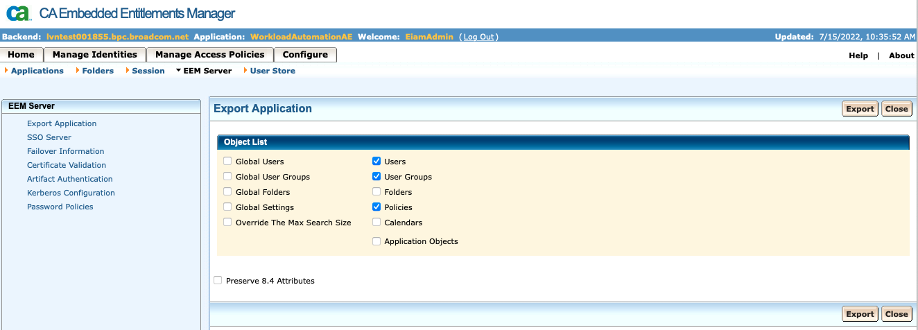 Recreate Web UI policies and data | AutoSys Workload Automation