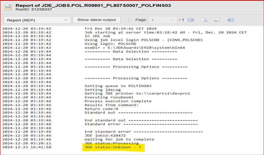 Automic is not able to recognize the JDE job status | Automic Workload ...