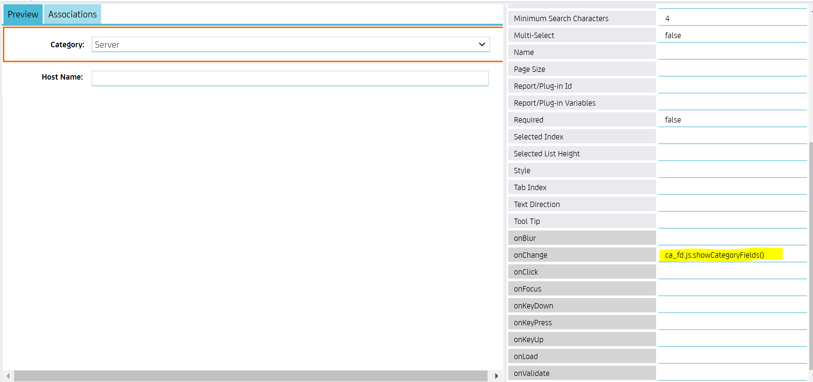 How to hide custom field initially? | CA Service Management