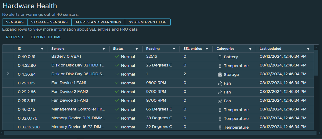 vCenter not refreshing ESXi hardware health | VMware vSphere