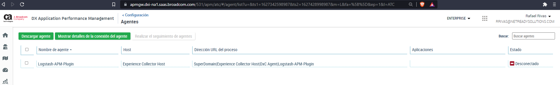 Can´t connect to my DX APM SaaS | DX Application Performance Management