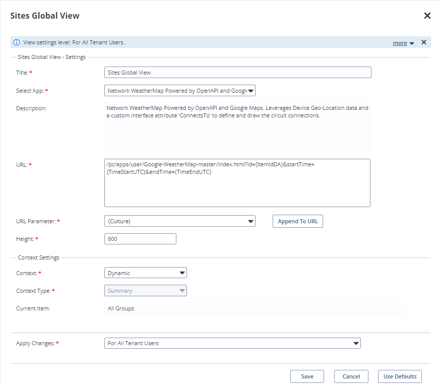 Displaying NetOps Performance Center "Sites" on a Global Map | DX NetOps