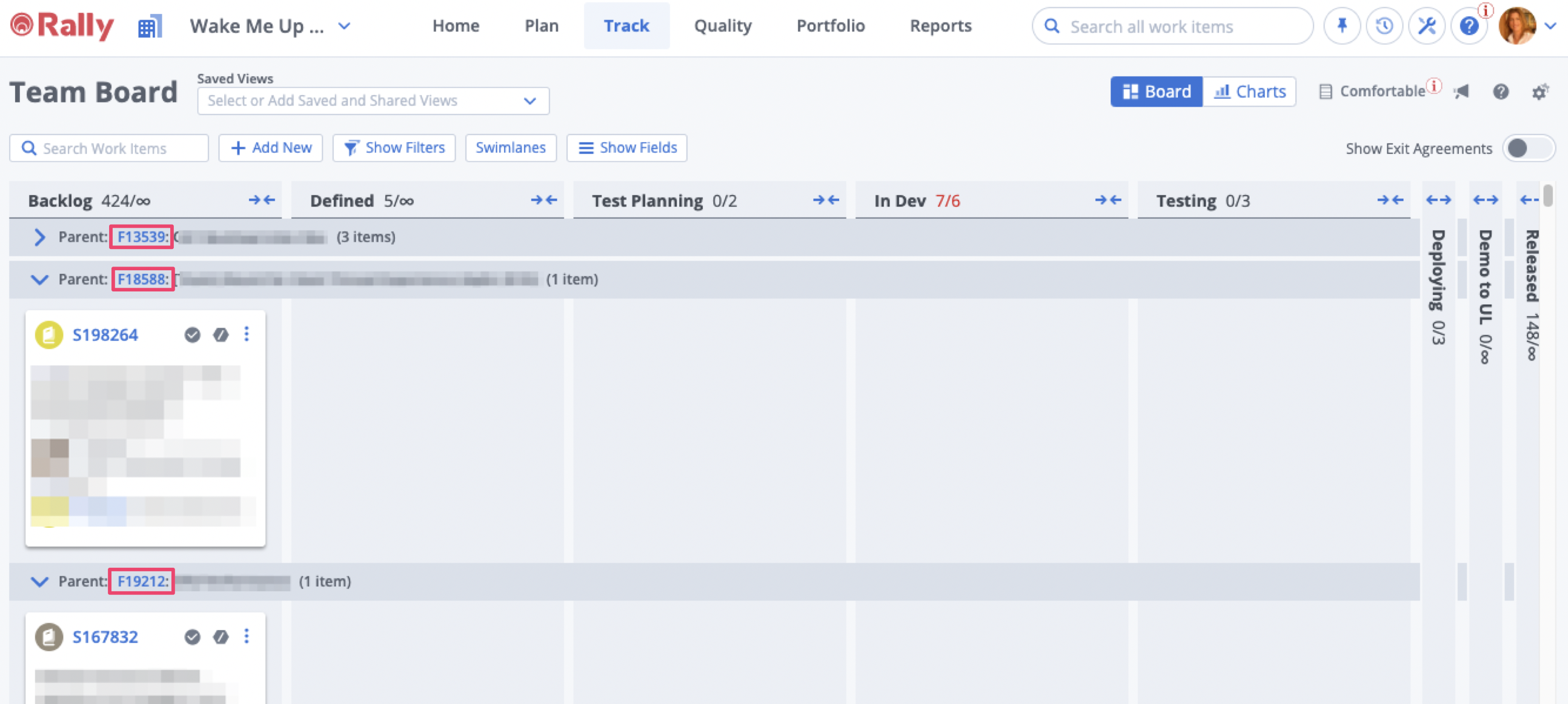 Iteration Status - Upcoming change: FormattedID added to feature swimlane on board view | Rally ...