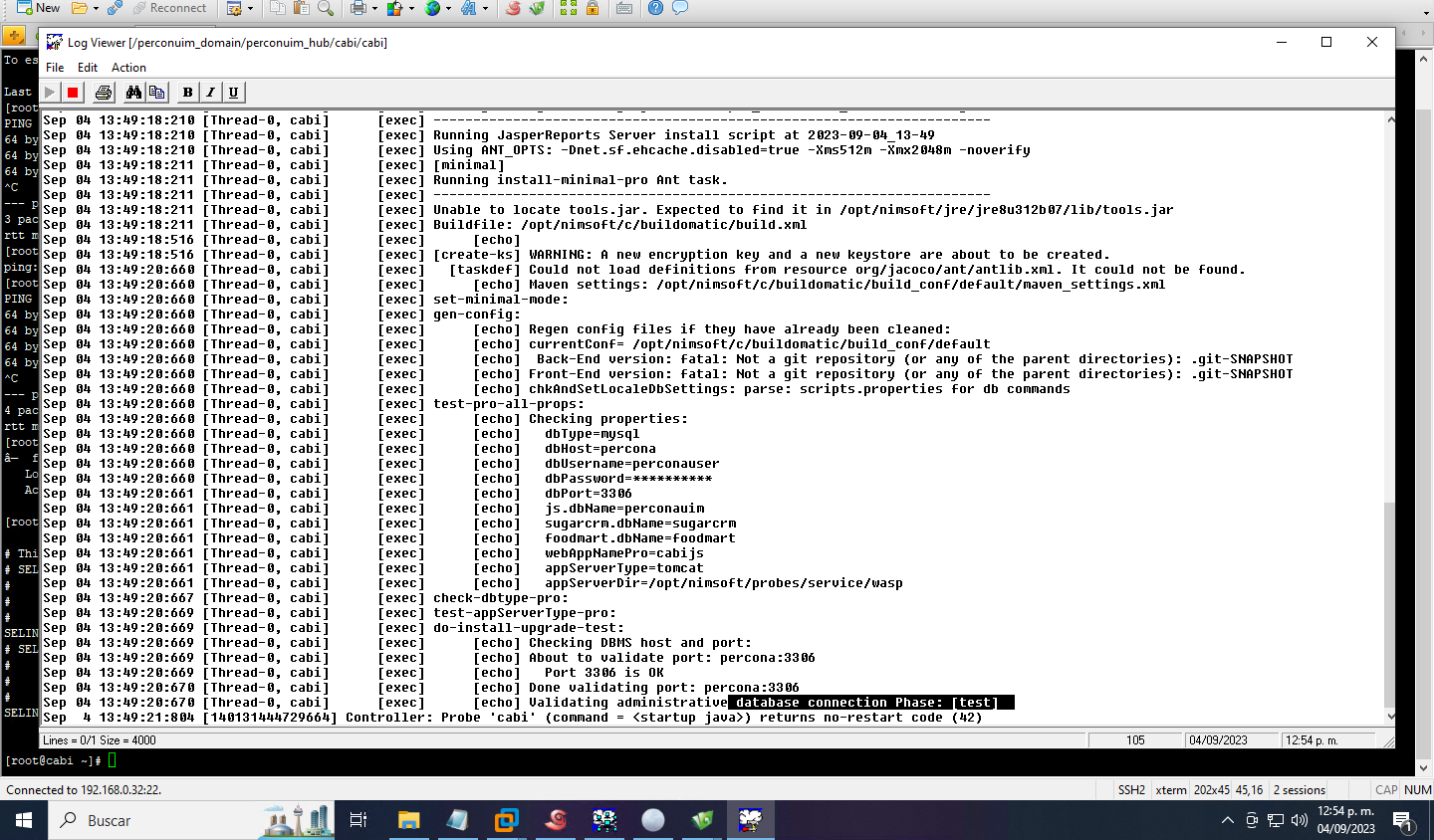 Error cabi percona | DX Unified Infrastructure Management
