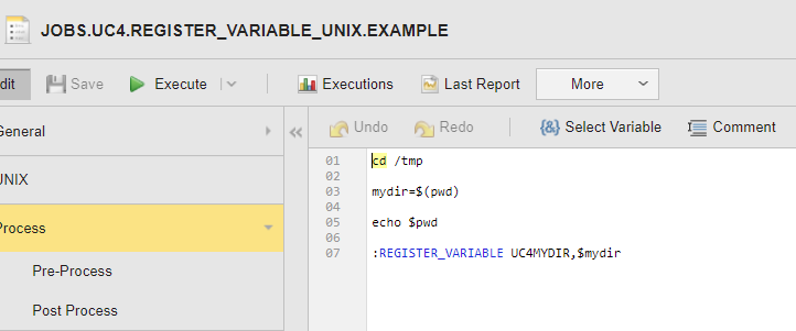 Register report output | Automic Workload Automation