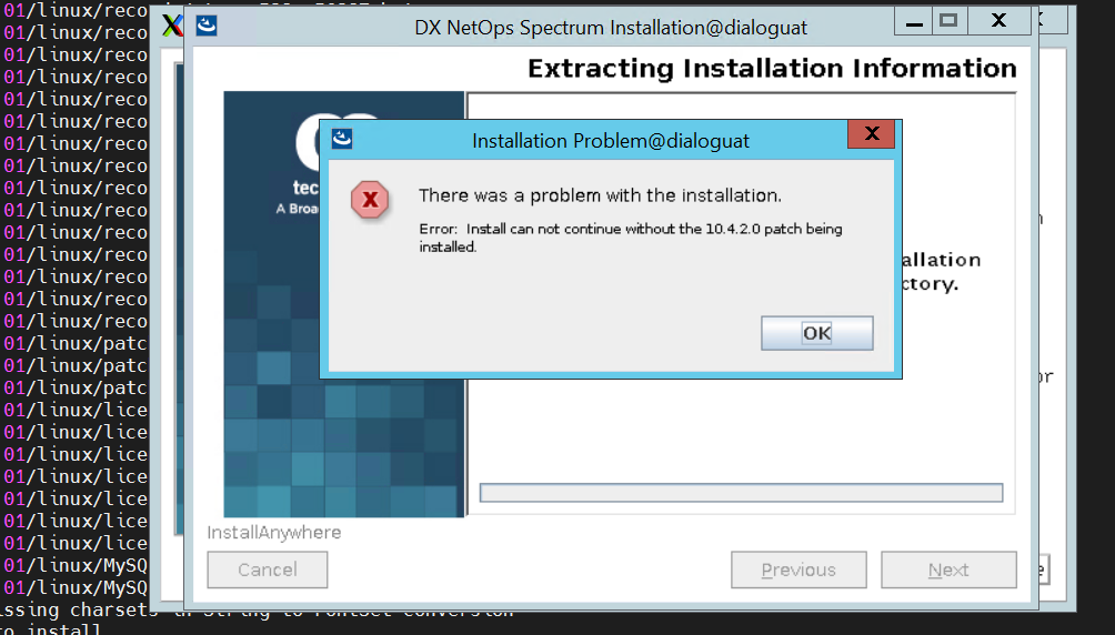DX NetOps Spectrum Upgrade fail | DX NetOps