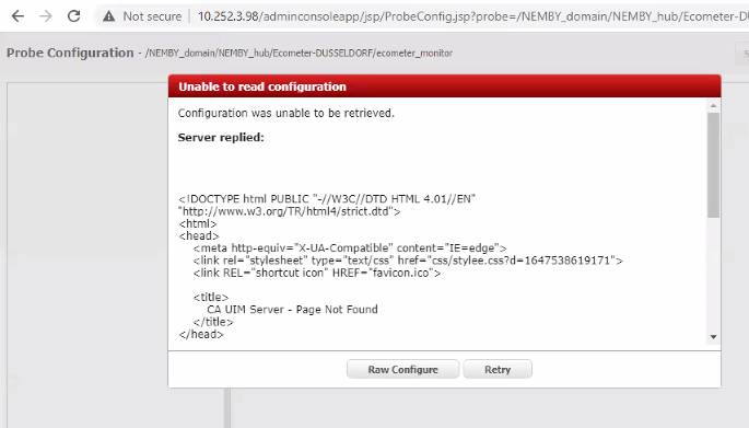 Issue to use ecometer probe UIM 20.4 | DX Unified Infrastructure Management