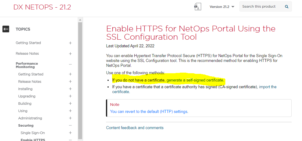 Generating CSR for Netops Portal | DX NetOps