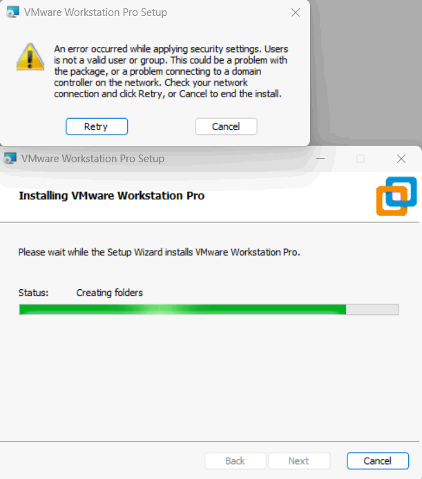 Installation/ Update on VMware Workstation Pro 17.5.2 to 17.6 (Windows 11) fails | VMware ...