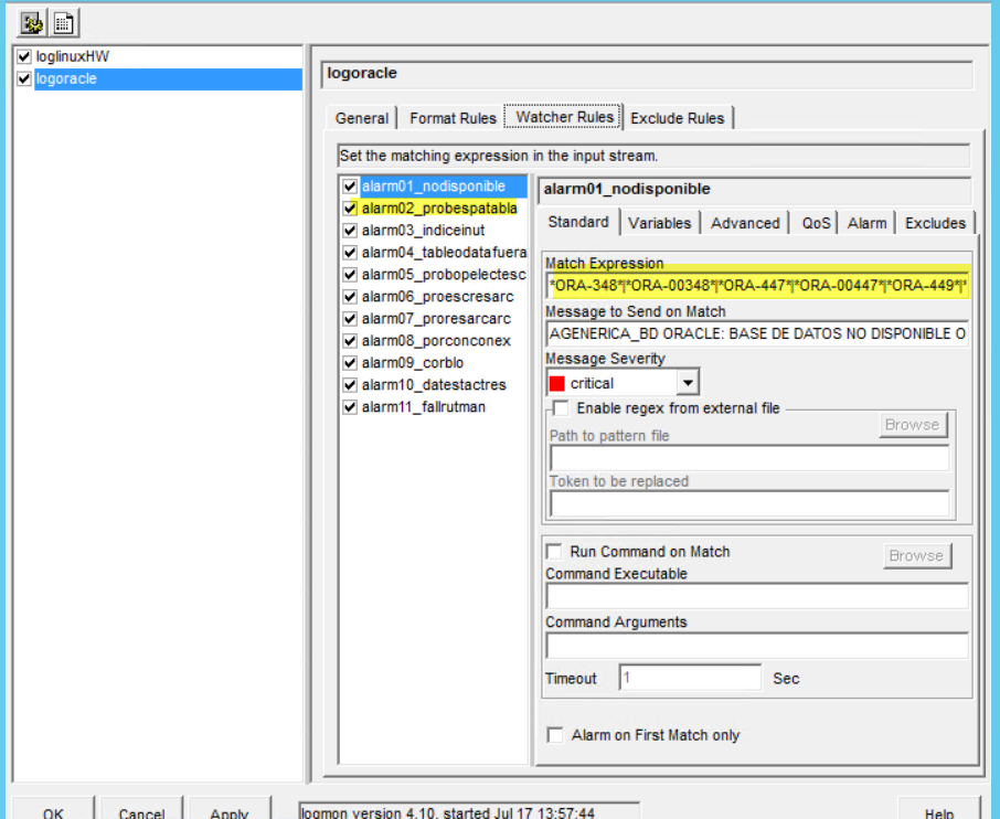 logmon alarm | DX Unified Infrastructure Management
