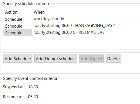Suspend/Resume with multiple criteria | ESP dSeries Workload Automation