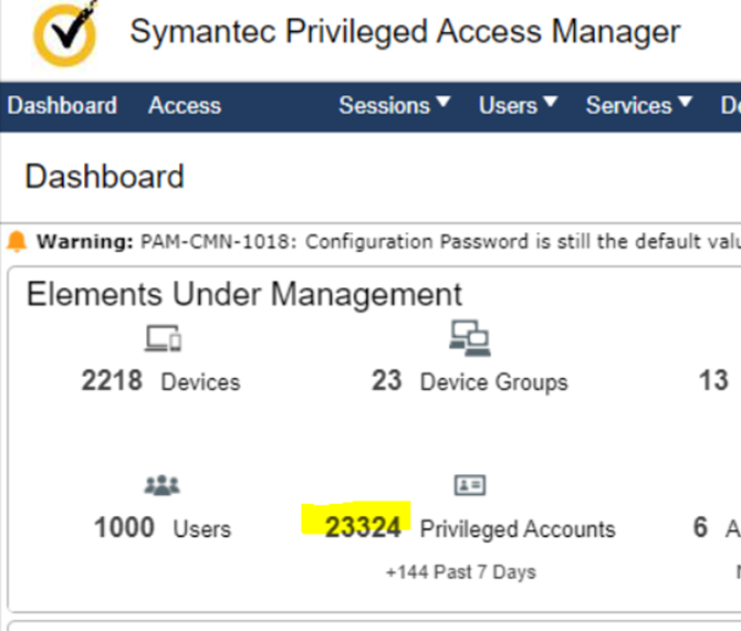 Export of all accounts managed by PAM | Symantec Privileged Access ...
