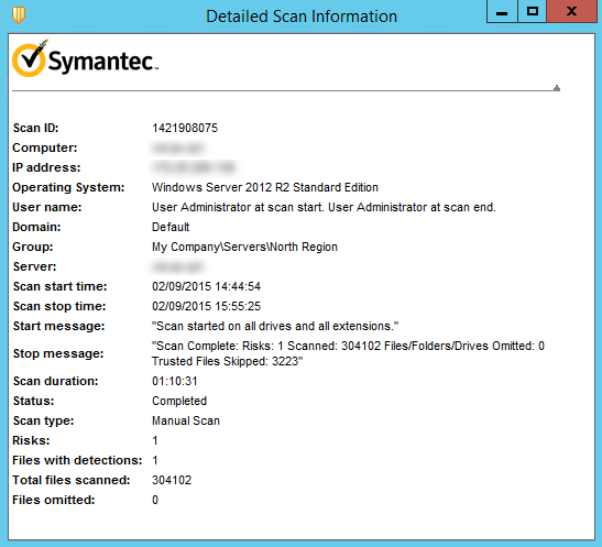 Logs of Last Performed Full Scan of SEP Client | Endpoint Protection
