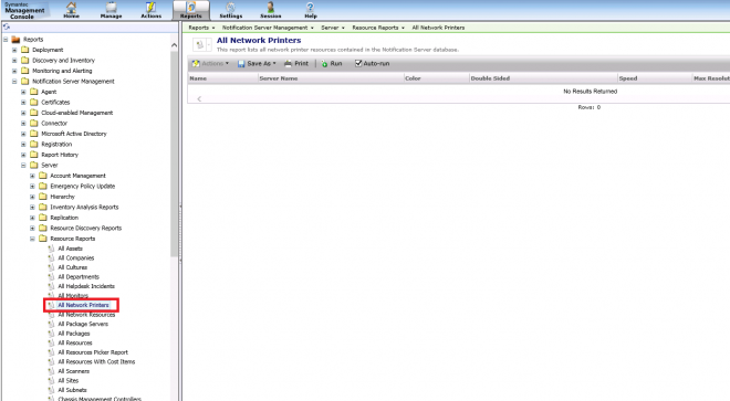 Need printer report from Altiris | IT Management Suite