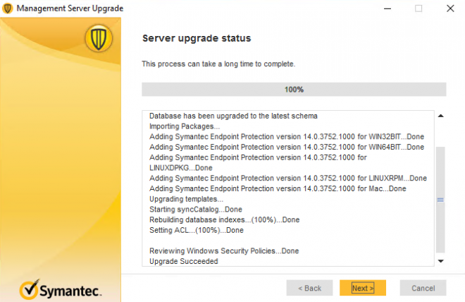 SEPM 12.1.6 MP7 upgrade to 14.0.1 (RU1) | Endpoint Protection