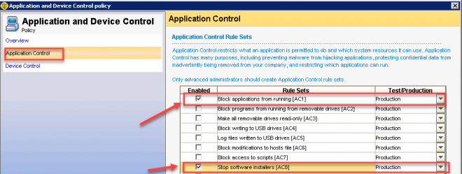 Exceptions - process vs application | Endpoint Protection