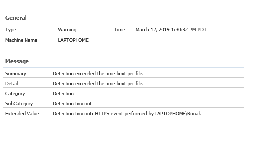 Detection exceeded the time limit per file - DLP Endpoint | Data Loss ...