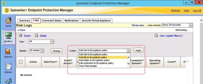 SEMP 12 - Exceptions not working | Endpoint Protection