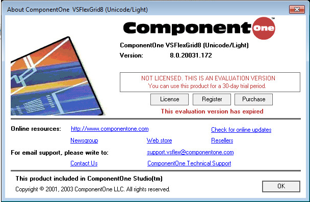 VSFlexGrid8 ComponentOne Message | IT Management Suite