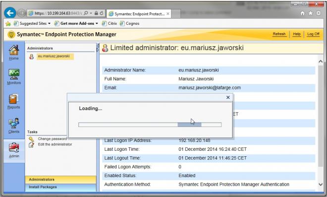 SEPM web console error | Endpoint Protection Small Business Edition