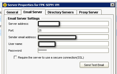 Email Server Settings Issue Inside SEP Management Console | Endpoint ...