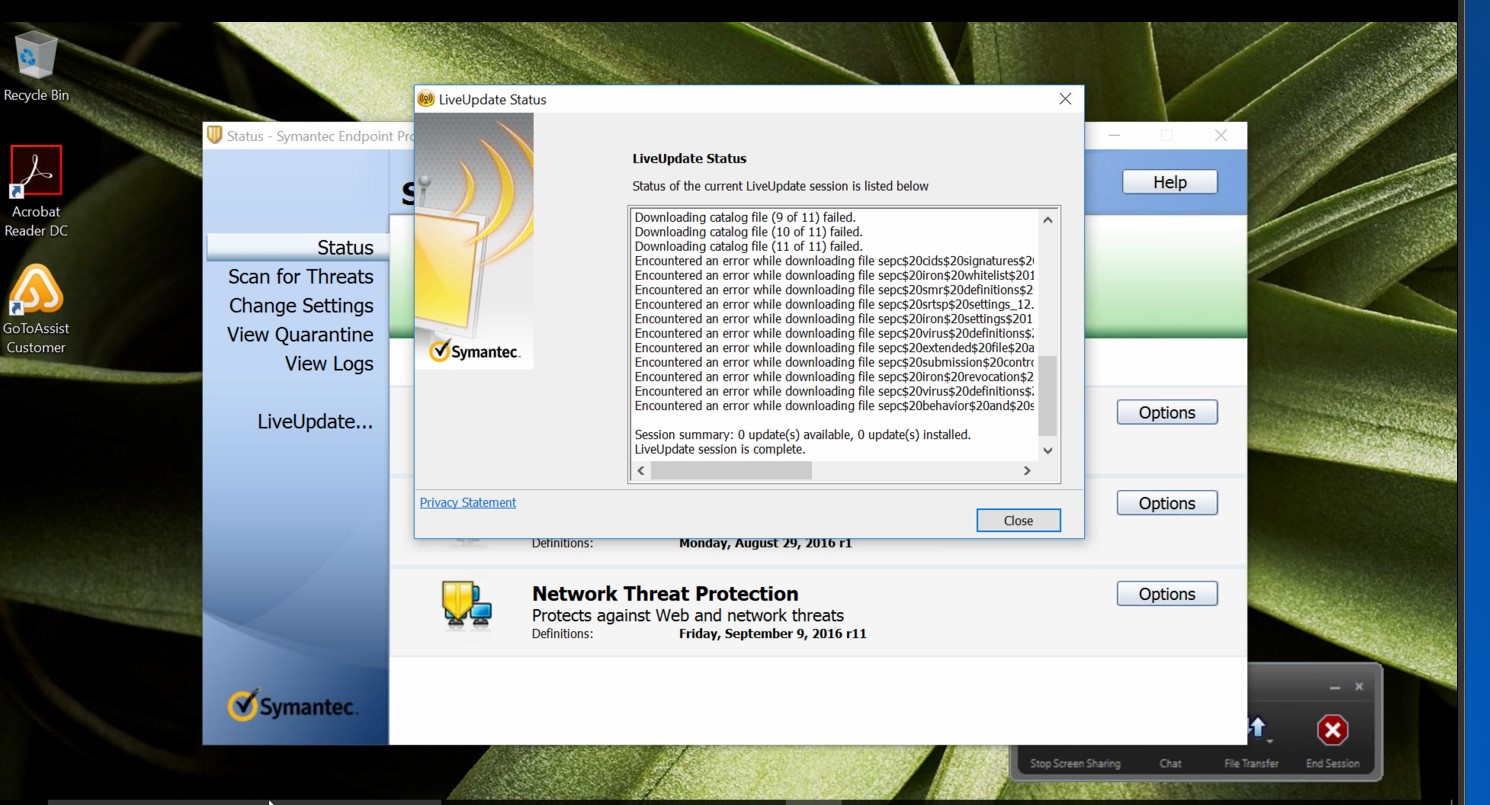 SEP 12.1 RU6 MP5 Wont liveupdate on windows 10 | Endpoint Protection