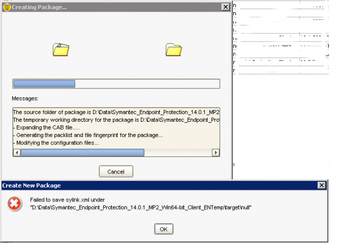 Cannot create client install package 14.0.1 MP2 in SEP Manager 12.1 ...