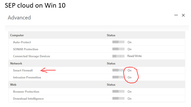 No firewall and no intrusion prevention with SEP Cloud on Win Server ...