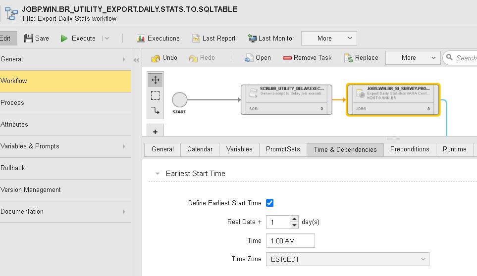 Waiting condition to trigger a task in a workflow | Automic Workload Automation