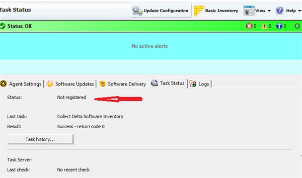 Task server Not register | IT Management Suite