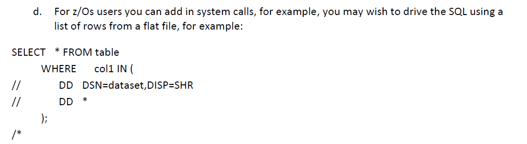 Mainframe DB2 sub-setting based on a list | Test Data Manager