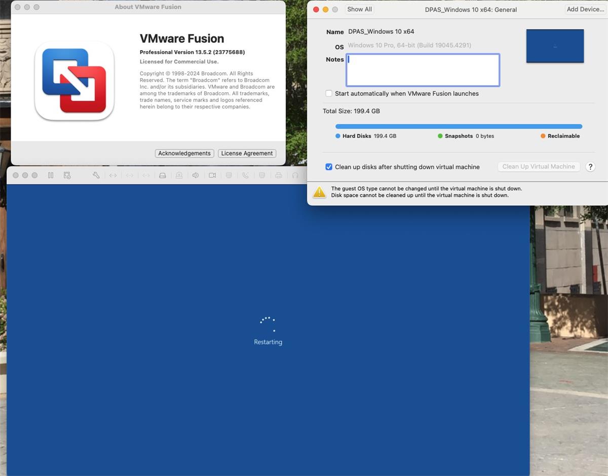 VMWare Fusion Win10 64 bit not restarting | VMware Workstation