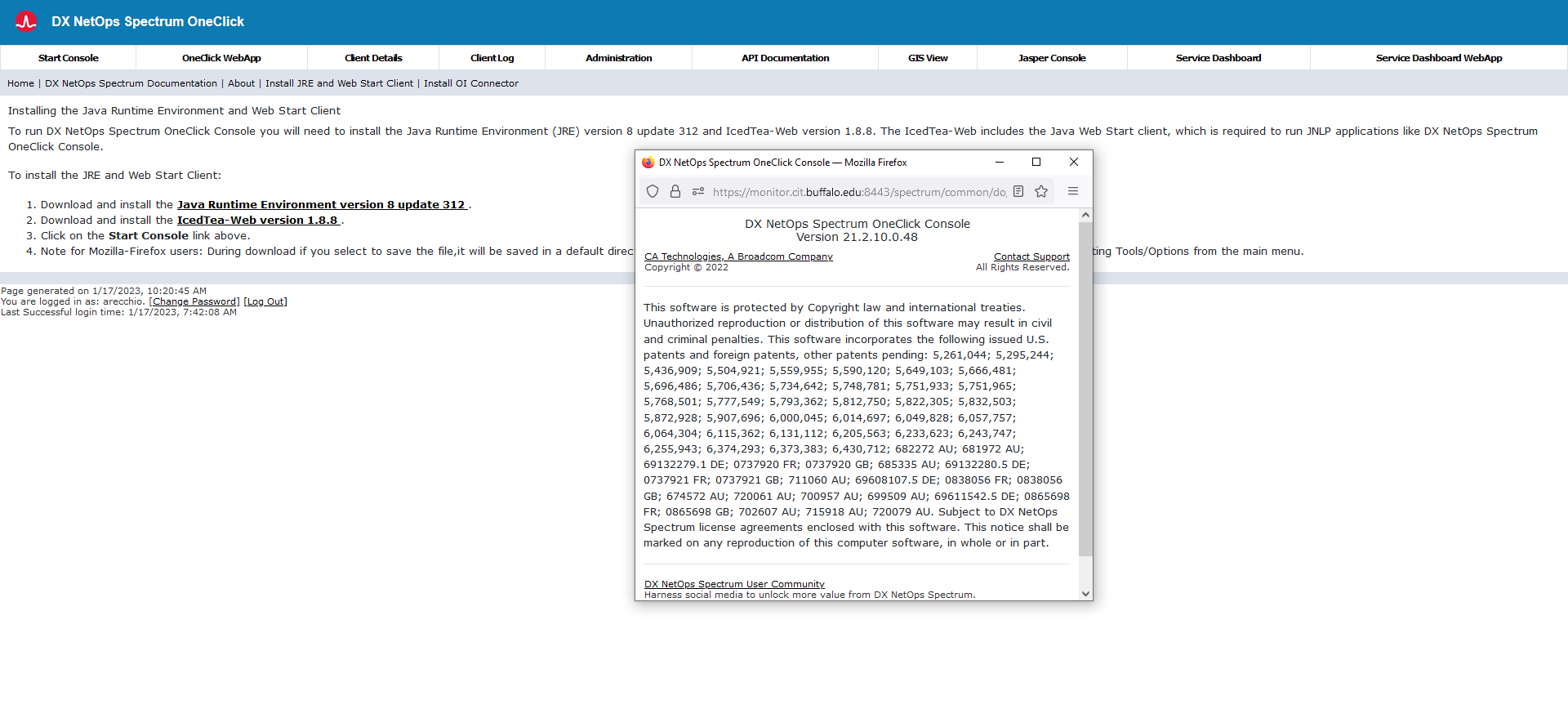 Unable to launch One Click after patching | DX NetOps