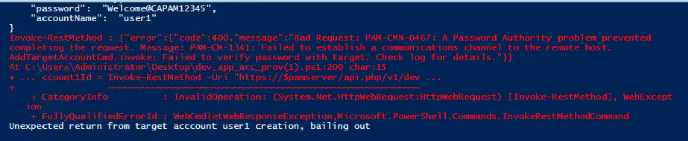 PAM REST API - using synchronize = 't' and password ='_generate_pass_' together | Symantec ...