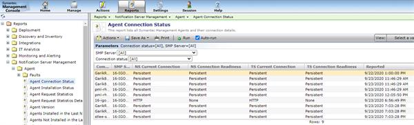 Altiris client status | IT Management Suite