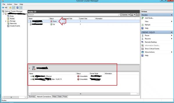 Secondary node status showing "Down" after install SEP client on ...