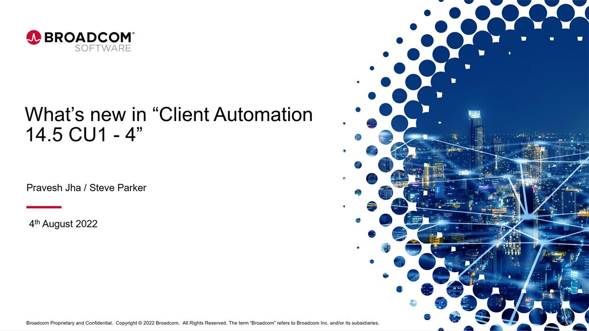 CA Client Automation - Broadcom Community - VMTN - Discussion Forums, Technical Docs, Ideas and ...