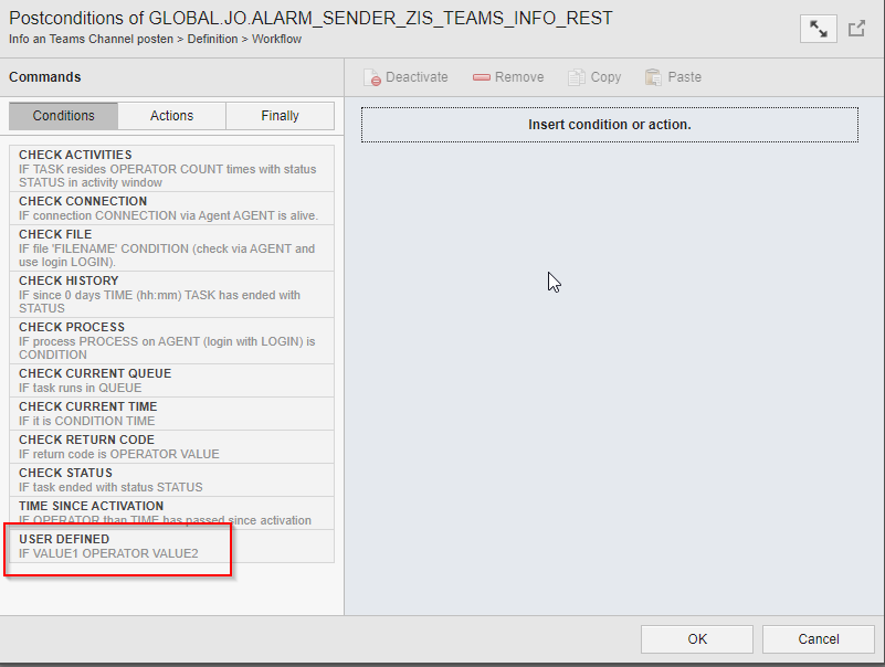 Check variable values in task post-conditions? | Automic Workload Automation