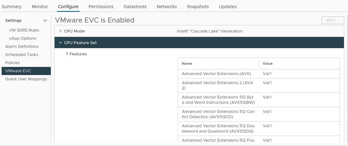 Enable AVX, EVC, vMotion on VMware ESXi without vSphere and vCenter | ESXi