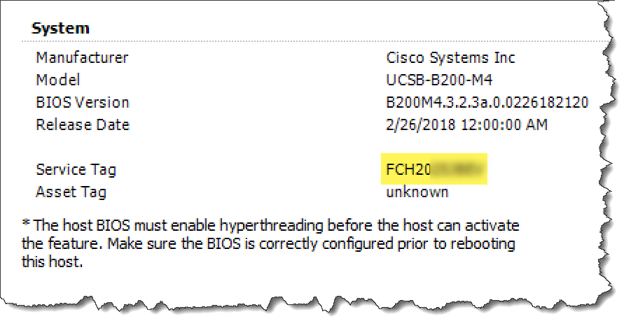 How to pull blade (not chassis) serial number via PowerCLI? | PowerCLI