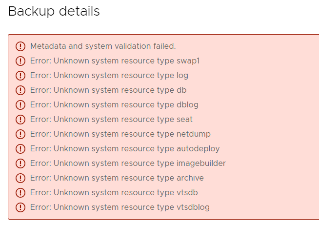 VCSA 7.0 restore issue | vCenter
