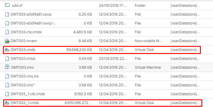 Incorrectly sized disk in vm | vSAN1