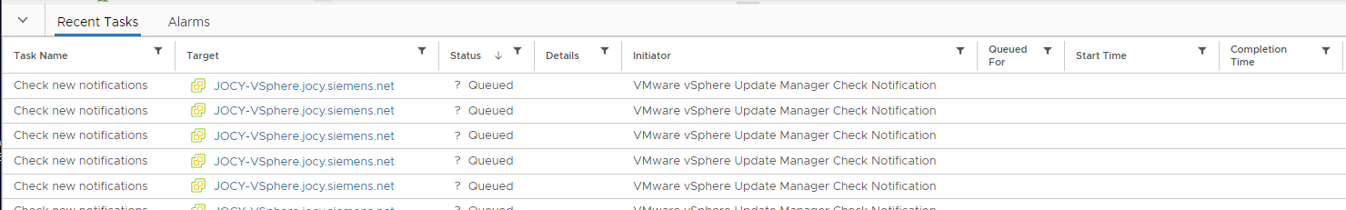 Vmware Vsphere Update Manager Check Notification Queued Vmware Vsphere