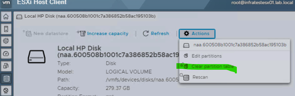 RAID 1 configuration on datastore | VMware vSphere